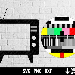 Retro Television Svg Dxf Png, Vintage Tv Clipart Test Screen Color Test ...