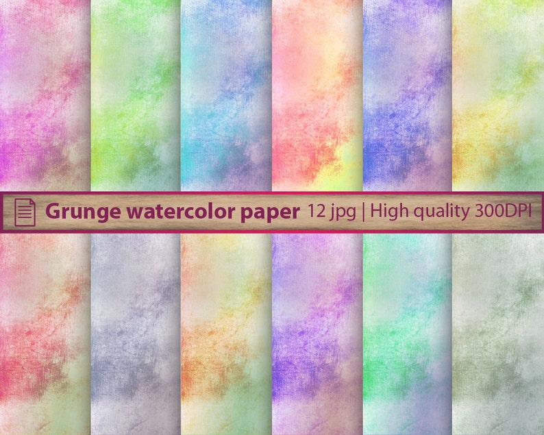Grunge watercolor printable digital paper canvas water color | Etsy