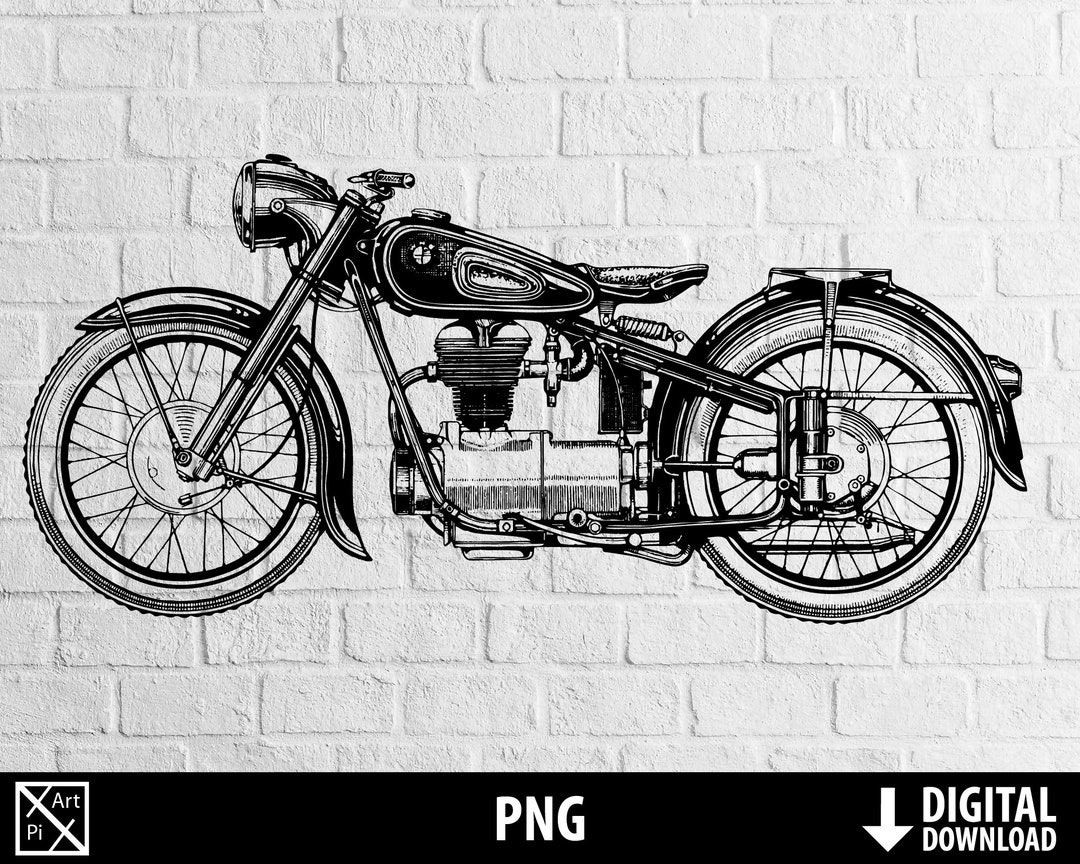 Motorcycle Png, BMW R23 Clipart, Old Classic Antique Bikerpng ...