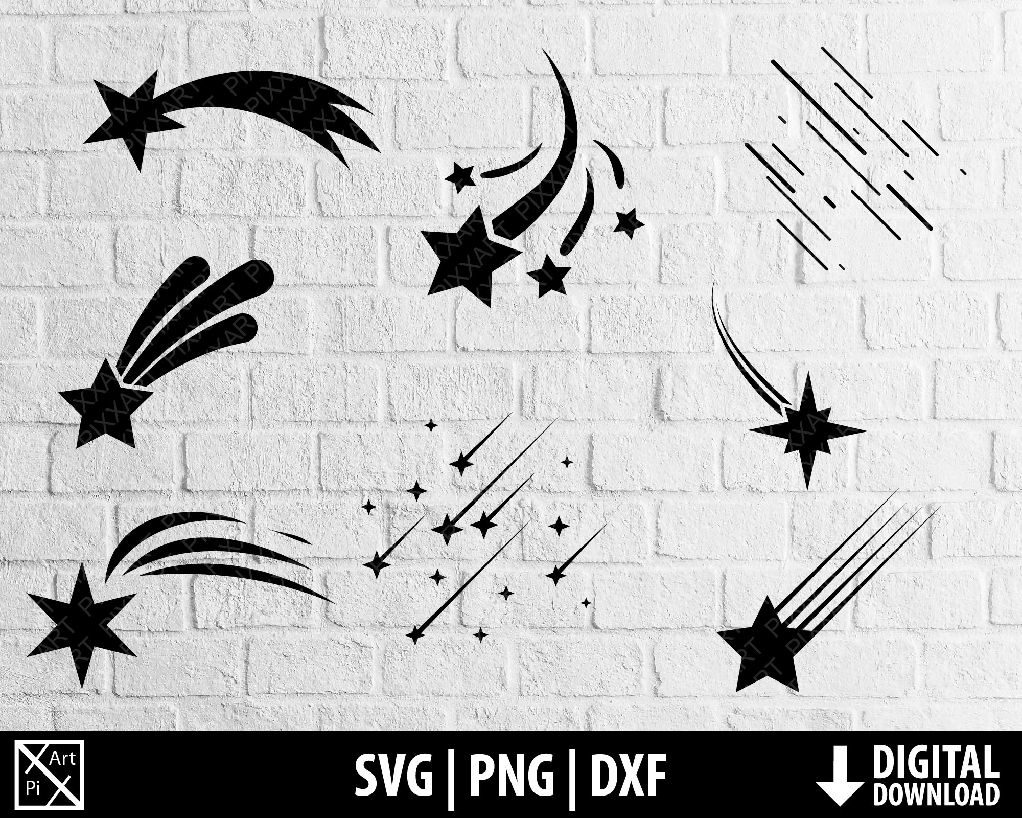 Stern Svg Stern-Silhouette Png Dxf Clipart druckbare Sterne | Etsy