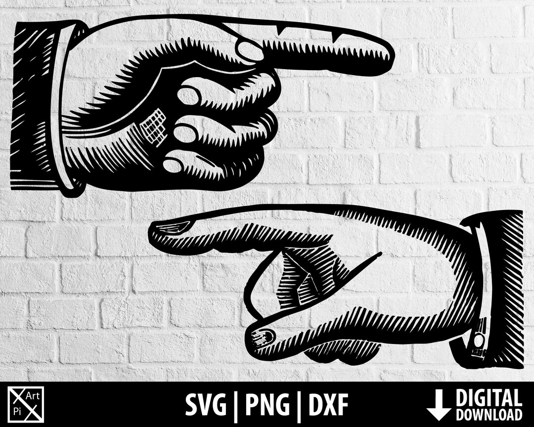 Pointing Finger Svg Dxf Png, Pointer Hand Clipart, Vintage,silhouette ...