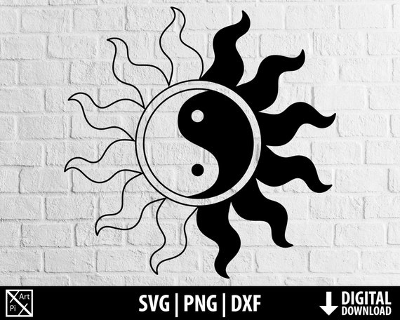 Yin yang svg dxf png sun svg zen yoga balance printable cut | Etsy