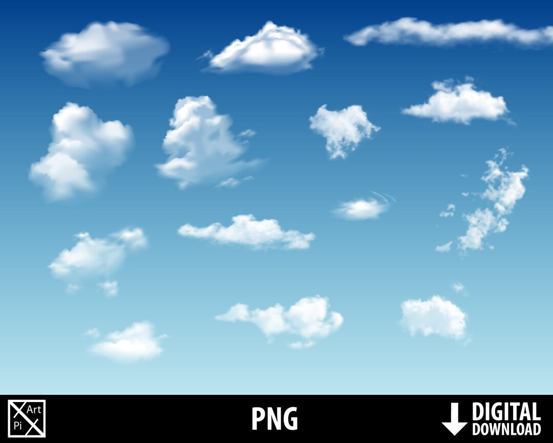 Clouds Png, Realistic Clouds Clipart, Printable Clouds, Real Clouds ...