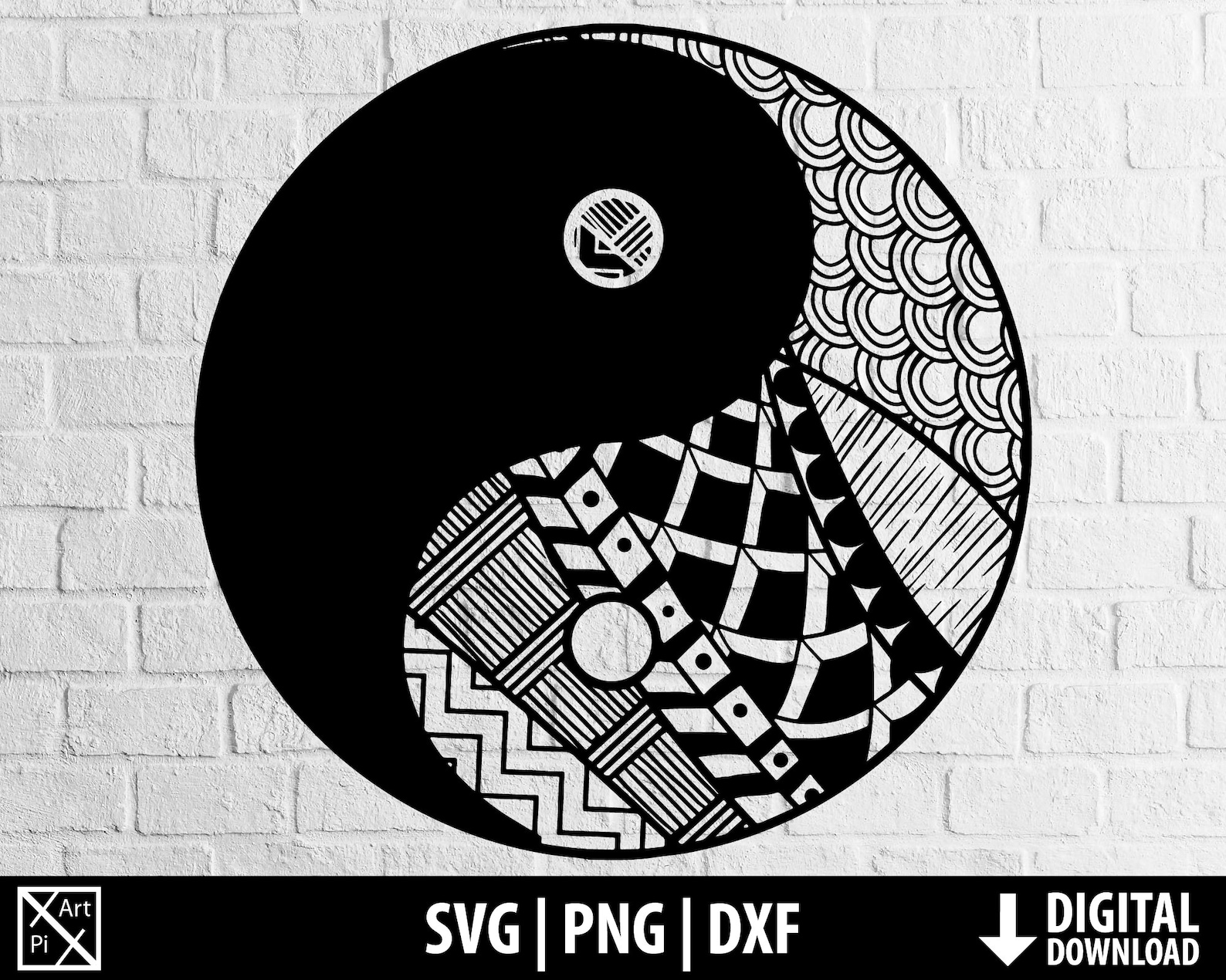 Yin Yang Svg Png Dxf Mandala Zentangle Svg Clipart Hand | Etsy