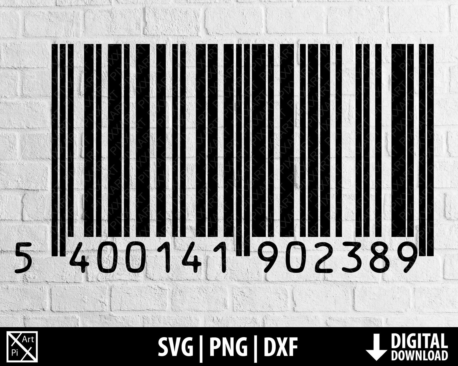 Barcode Svg Png Dxf Bar Code Clipart Printable Cut File | Etsy