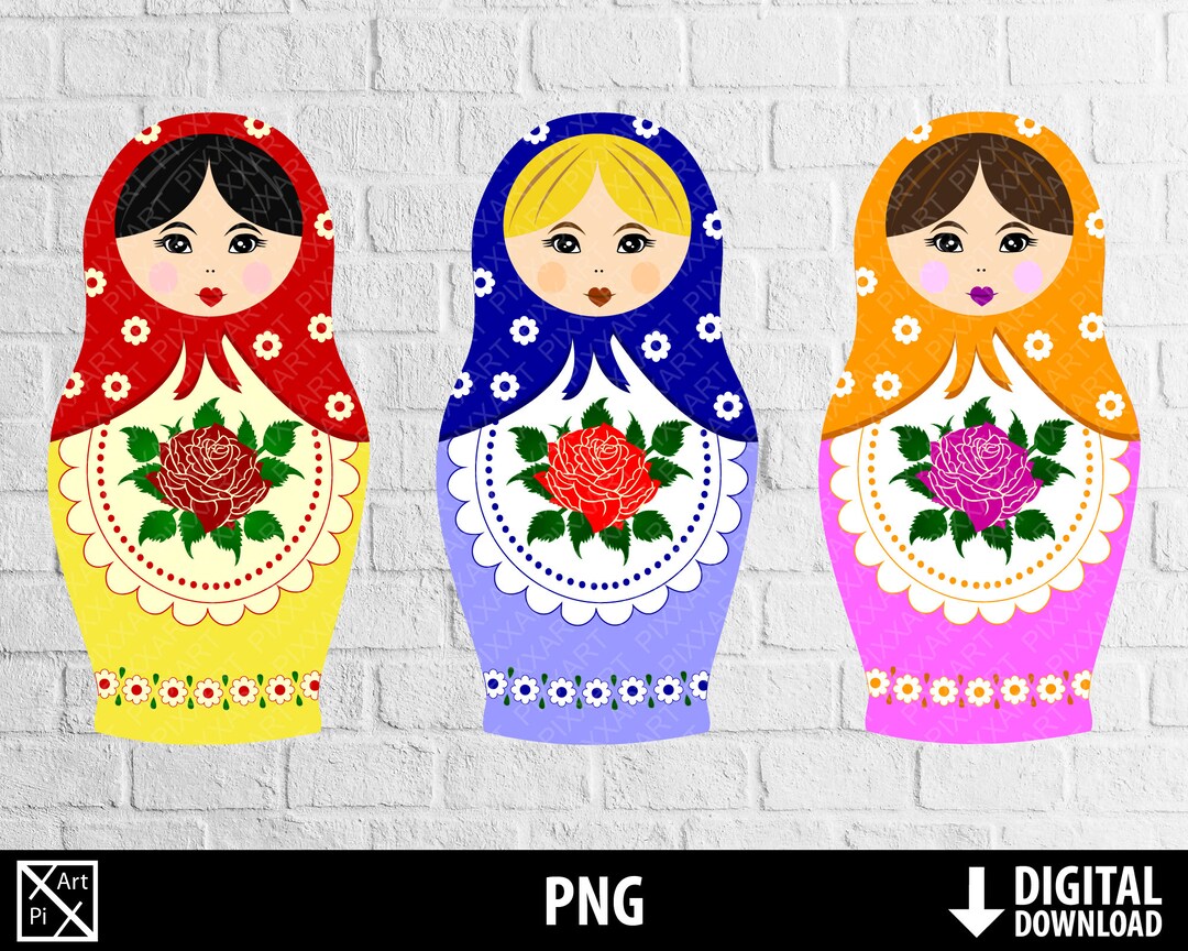 Matryoshka Clipart, Russian Nesting Dolls Png, Babushka, Printable ...
