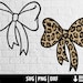 Bow Svg Dxf Png Leopard Print Bow Clipart Hand Drawn Doodle - Etsy