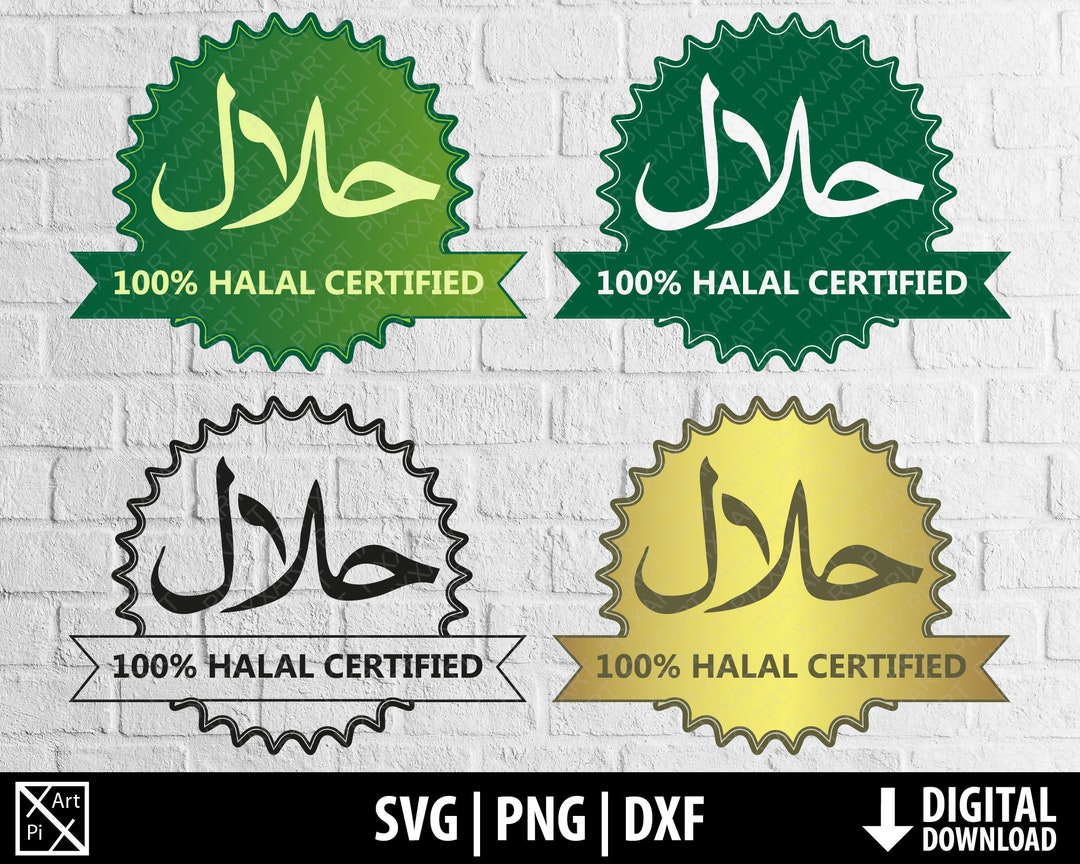 Halal Svg Png Dxf, Islam Muslim Food Svg Png Dxf, Halal Certified ...