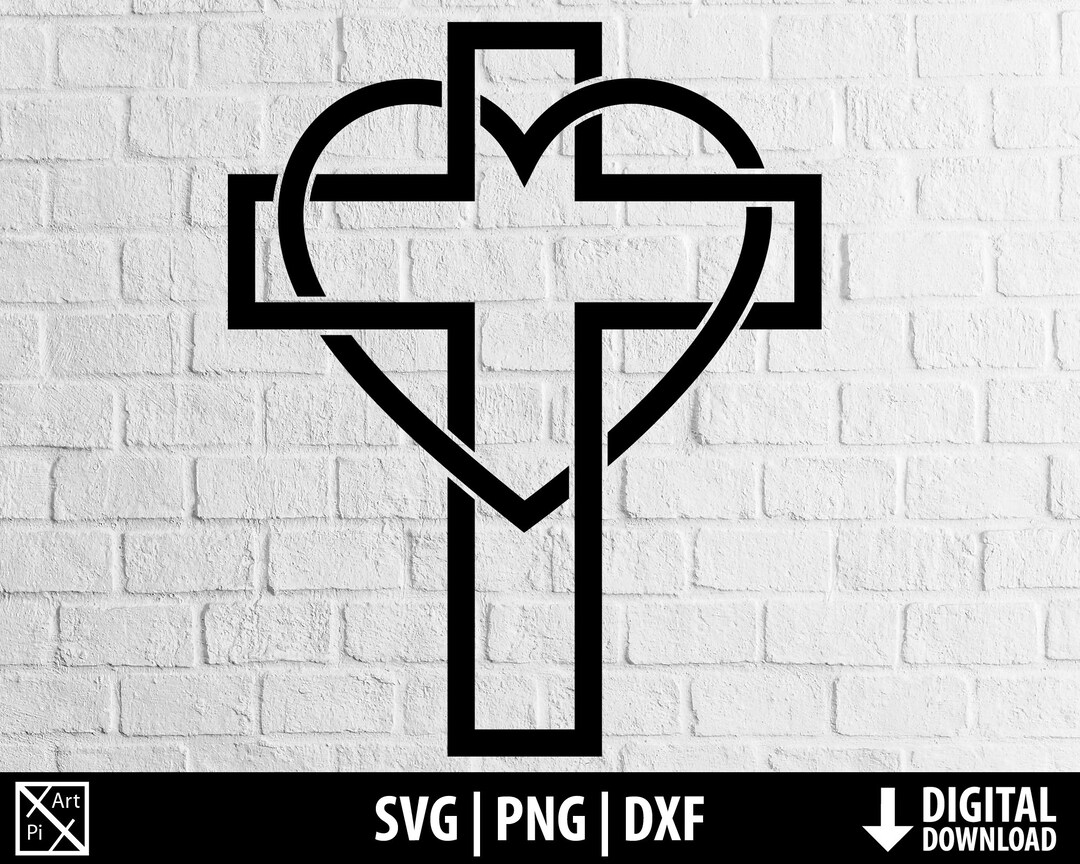 Cross Heart Svg Dxf Png, Love Lord Jesus Svg, Catholic Christian ...