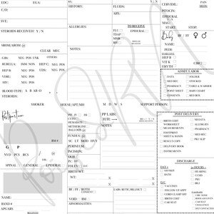Labor & Delivery, Postpartum Report Sheet - Etsy