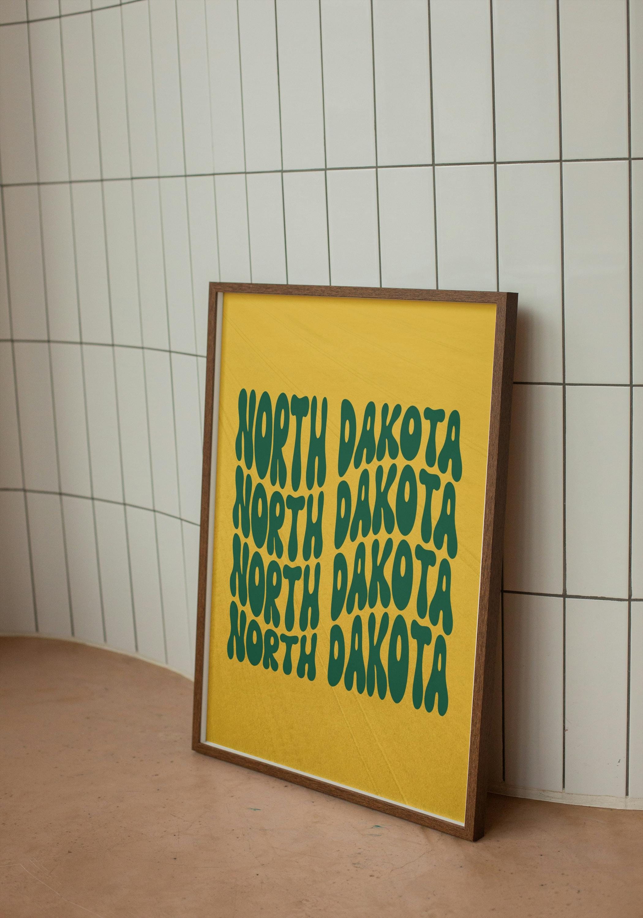Mid Century Modern Retro North Dakota State NDSU Bison Poster - Etsy