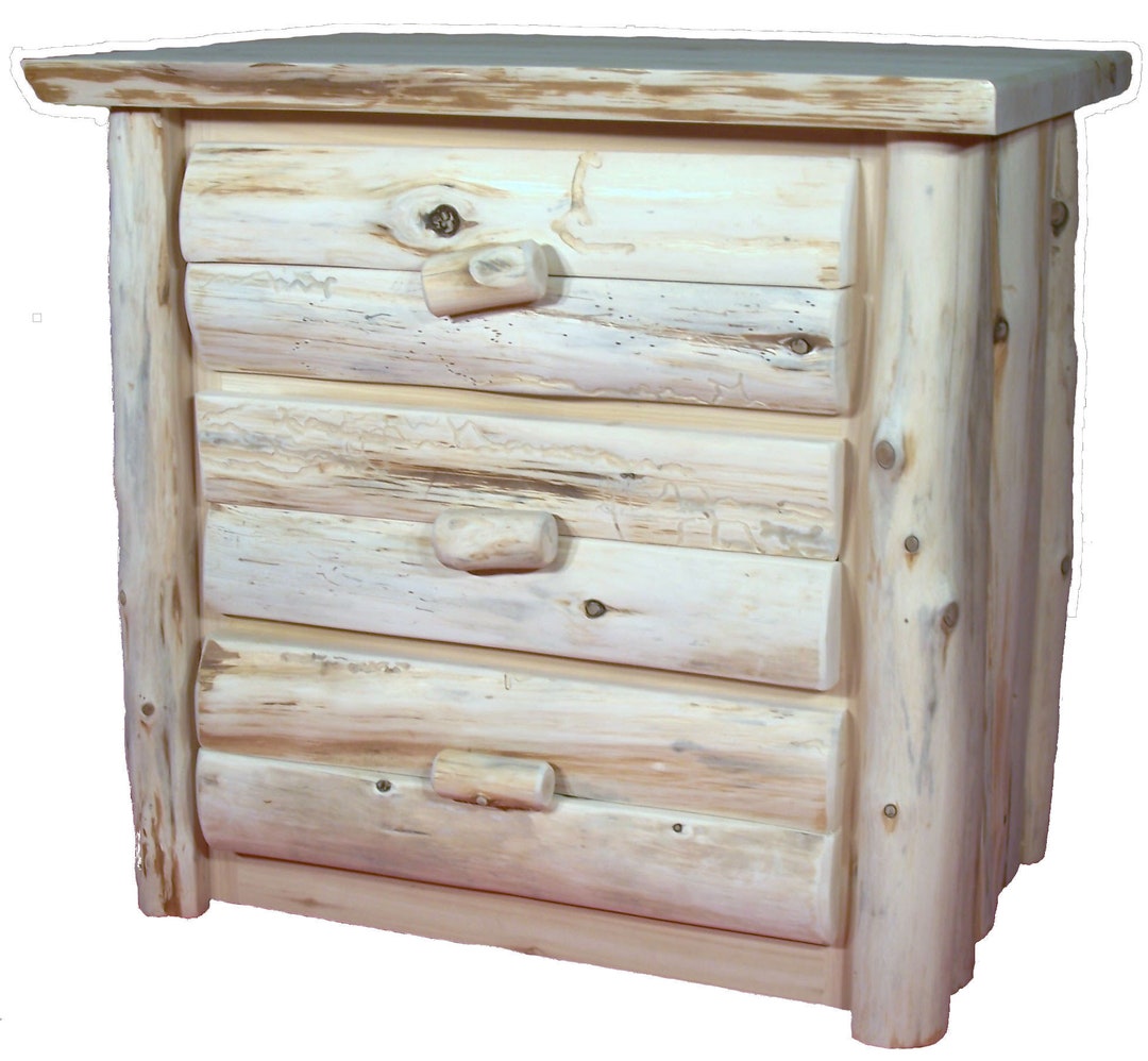 Hand Peeled Cedar Log 3 Drawer Chest CHP5009 - Etsy