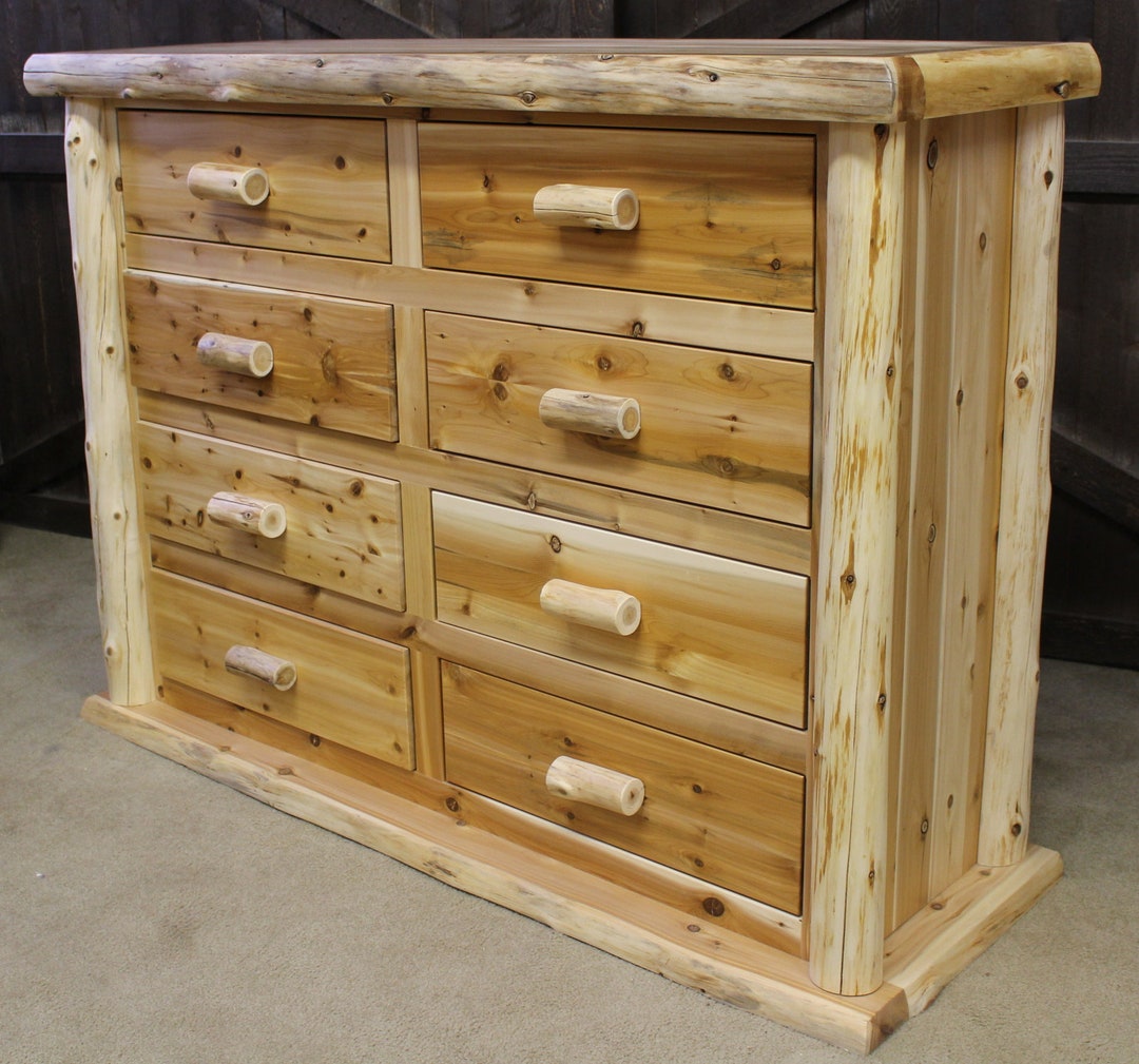 Grizzly Ridge Hand Peeled Log 8 Drawer Dresser - GRHP8DD - Etsy