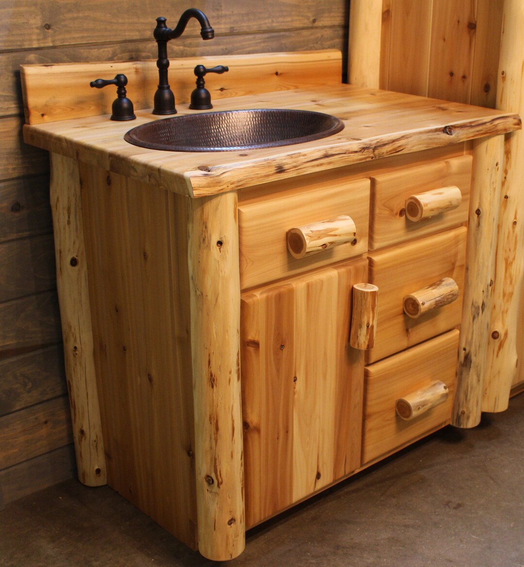 Hidden Lake Rustic Log Vanity 30 - Etsy