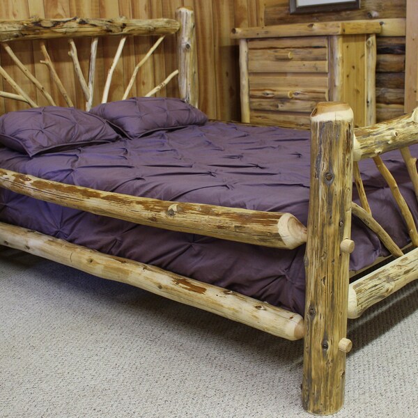 Rustic Log Bed - Etsy