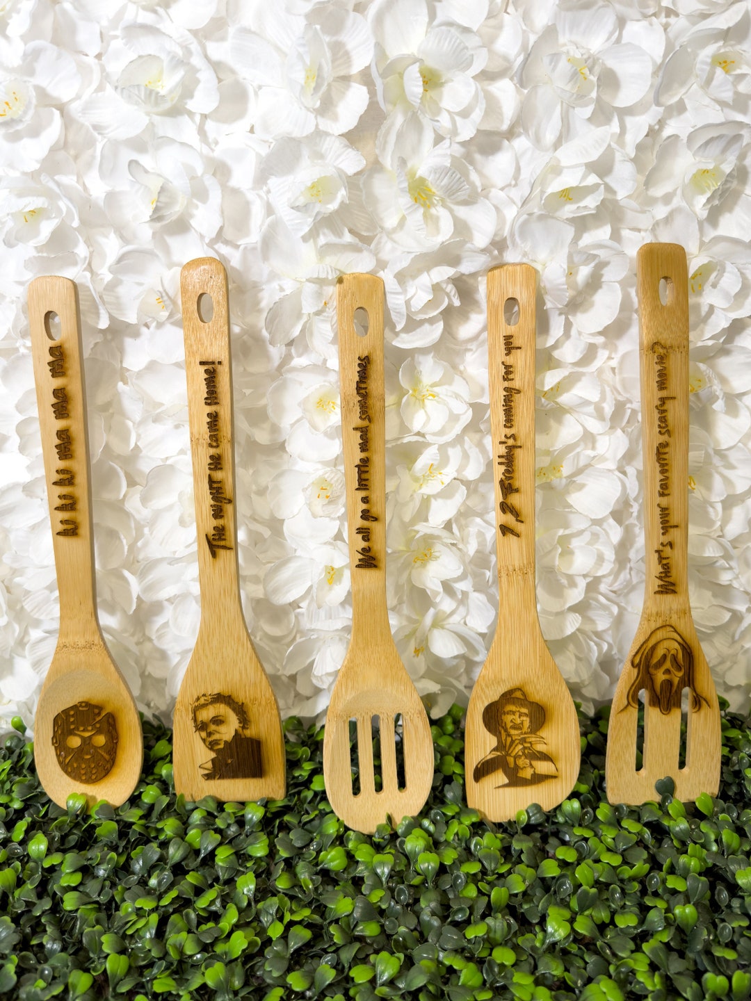 Horror Engraved Wooden Spoon Set, Gift for Horror Fans, Engraved Wooden ...