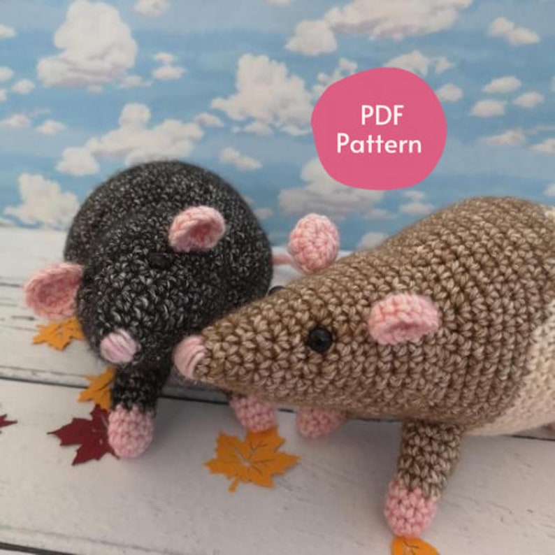 Fancy Rats Crochet Pattern - PATTERN ONLY. Amigurumi Rats Pattern, Rat ...