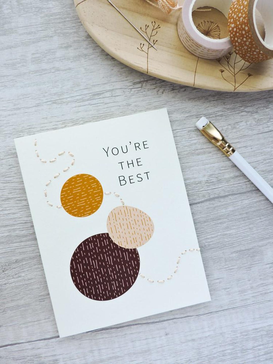 You're the Best Card // Abstract Art Greeting Card / Modern Stationary ...