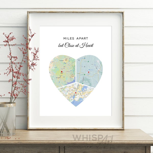 Heart Shaped Map - Etsy