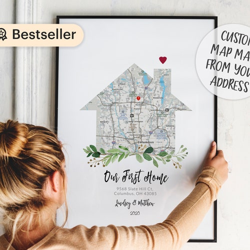 Housewarming Gift Our First Home House Map First Home Gift - Etsy