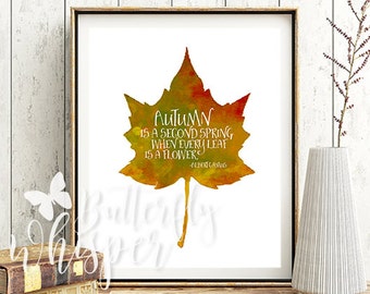 Autumn leaves print | Etsy