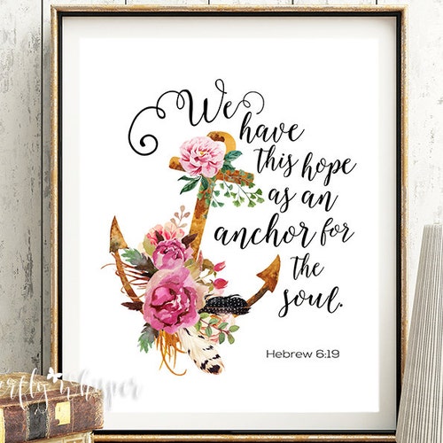 Hebrews 6:19 We Have This Hope as an Anchor Bible Wall Art - Etsy