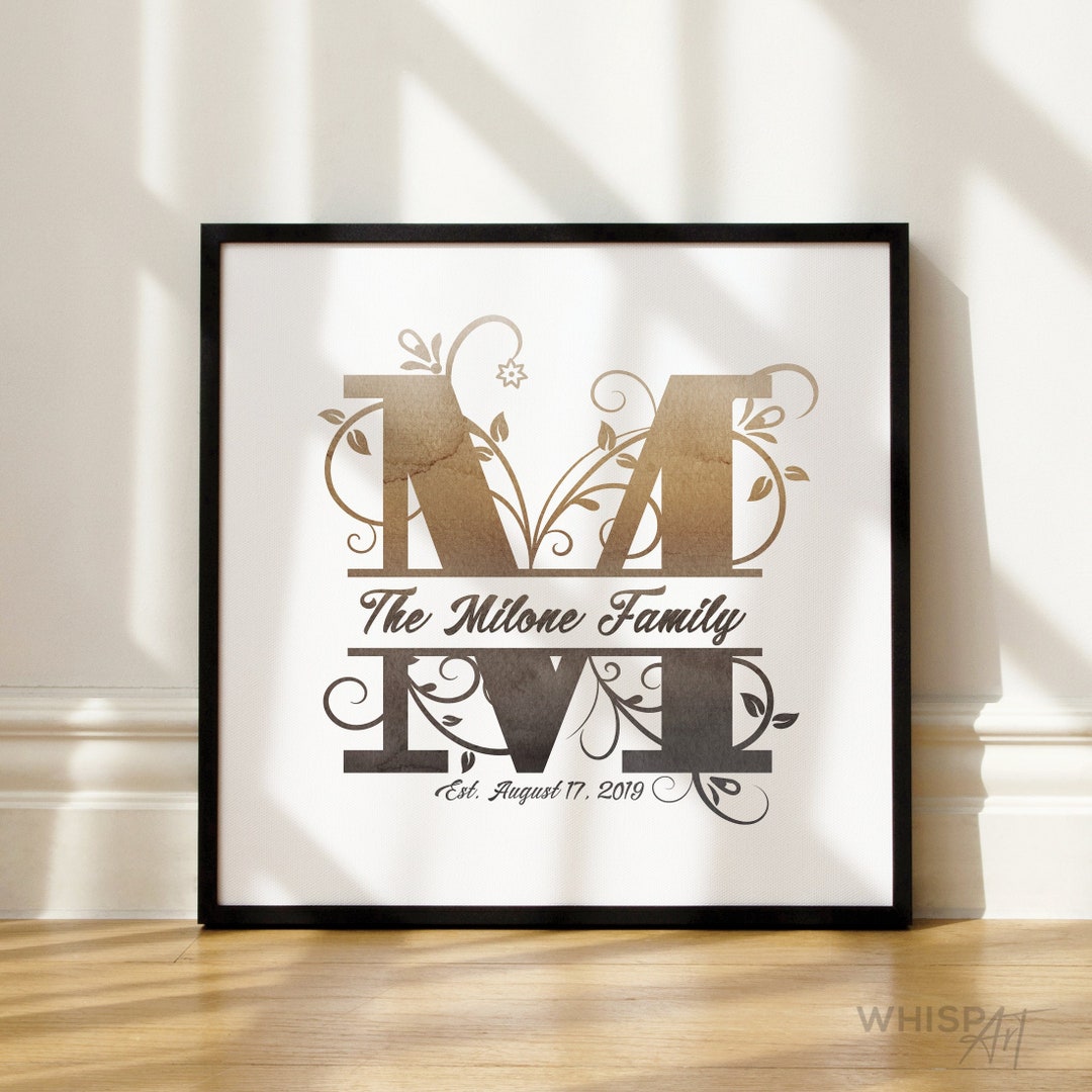 Unique Wedding Gift Printable Family Monogram Housewarming - Etsy