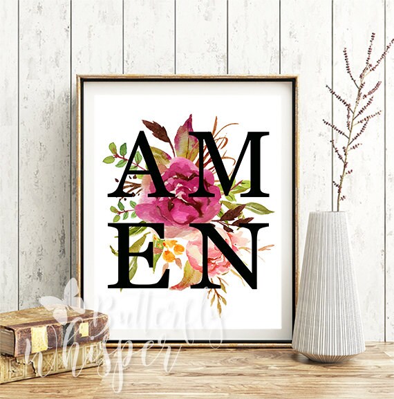 Scripture Print AMEN Print Bible Verse Print Art Printable - Etsy