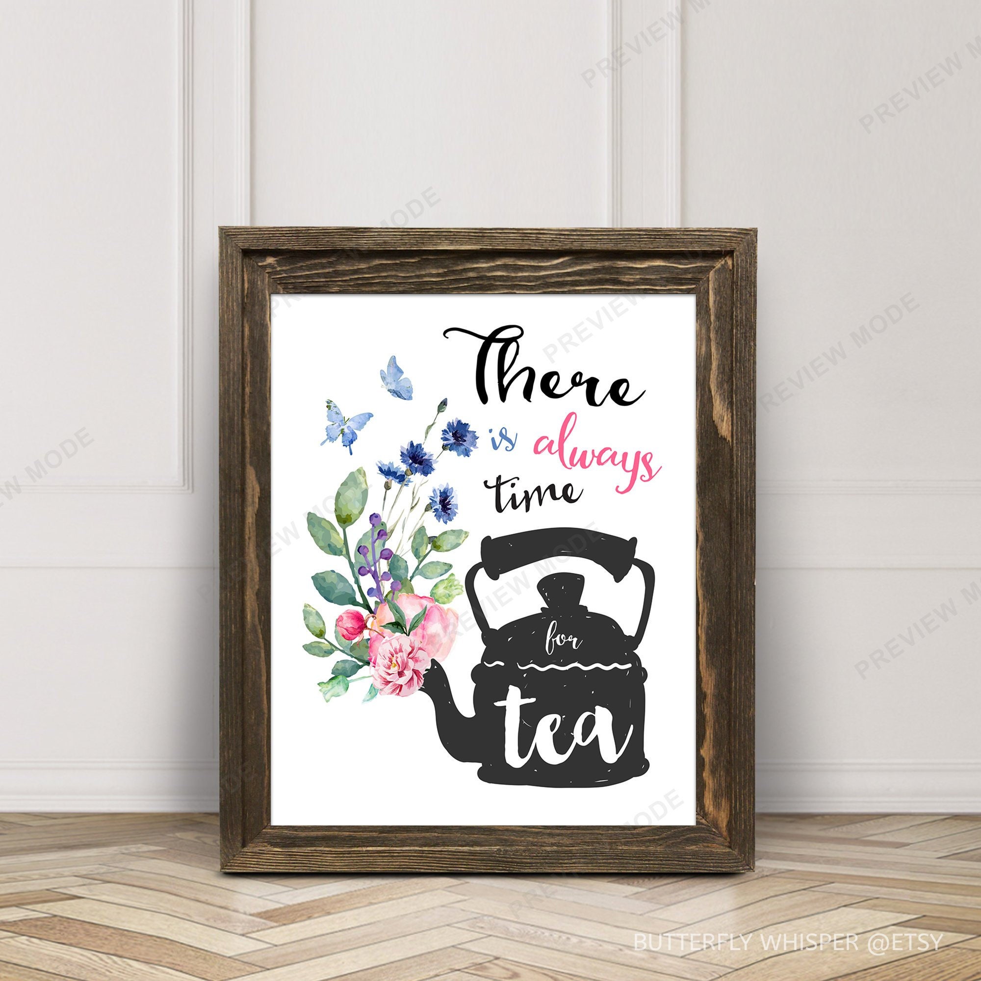 Print on Demand Kitchen Wall Hanging Tea and Teapot Printable Design ...