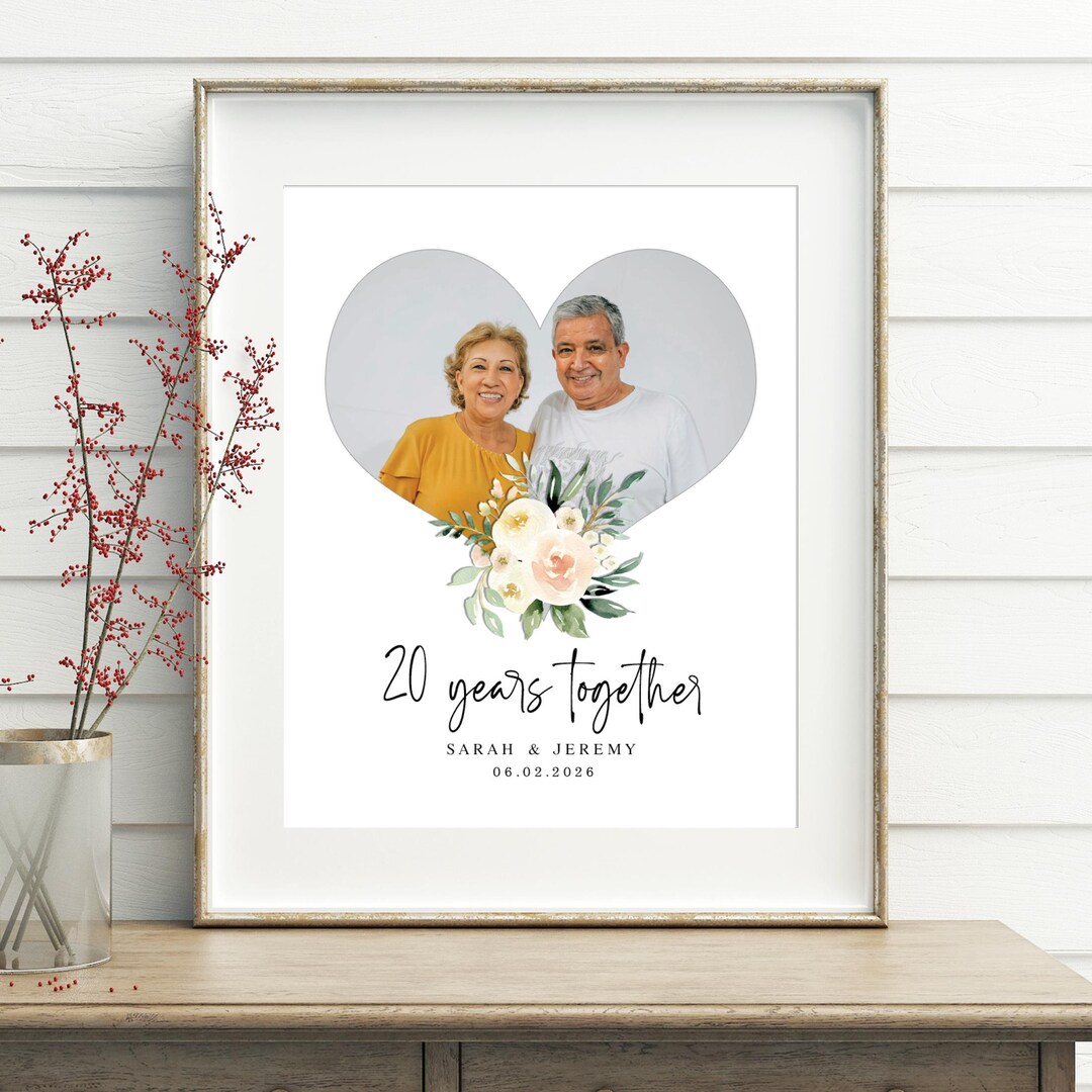 20 Years Together Gift, Personalized Anniversary Gift Print, Custom ...