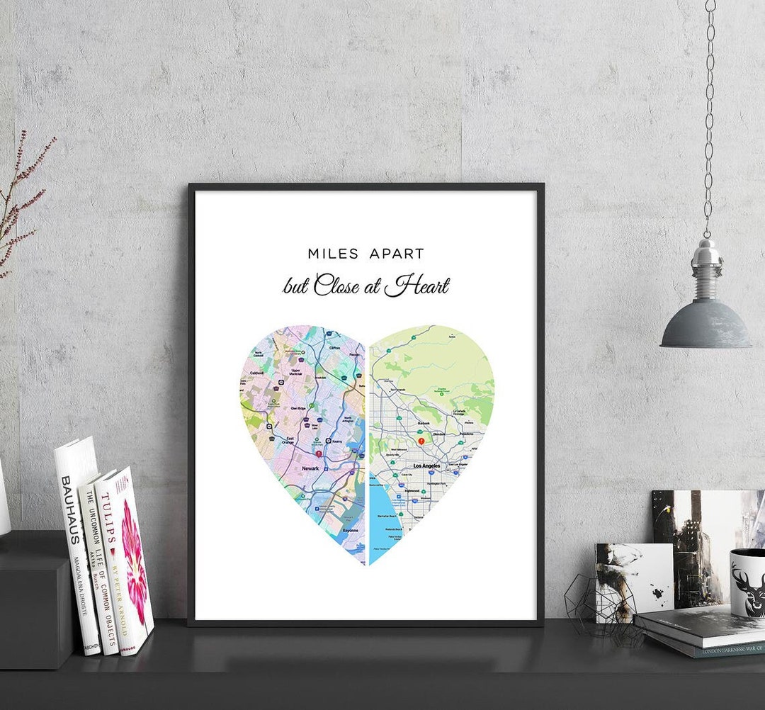 Personalized Heart Map Art Print: Moving Away Gift (digital Download ...