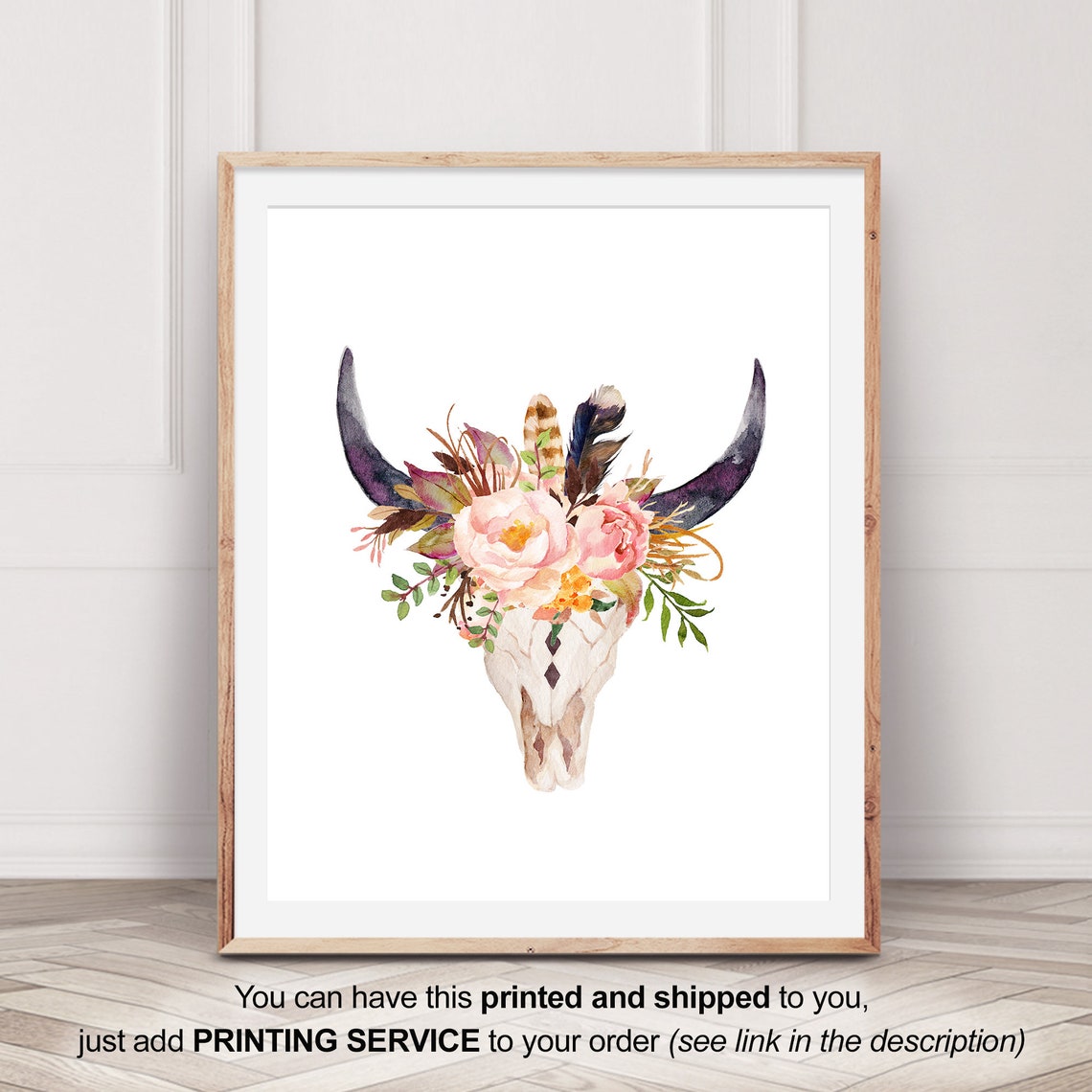 Country Home Decor Bull Skull Art Print Rustic Wall Art - Etsy