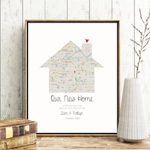 Housewarming Gift for Couple, New House Map, First Home Gift Idea, Our ...