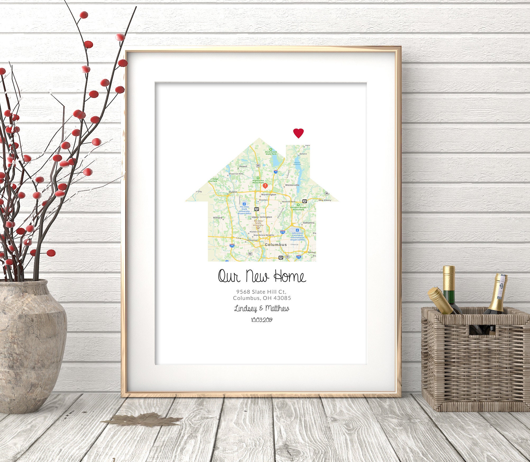 Housewarming Gift for Couple New House Map First Home Gift - Etsy