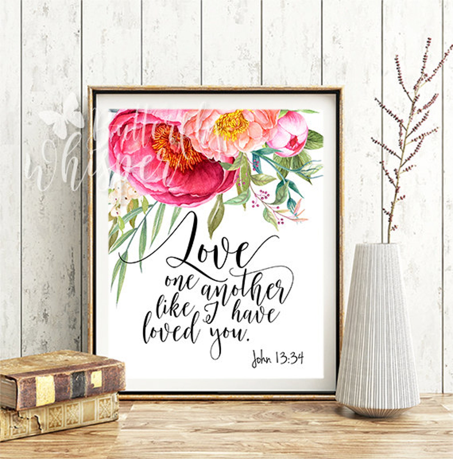 Love One Another John 13:34 Bible Verse Print Christian - Etsy