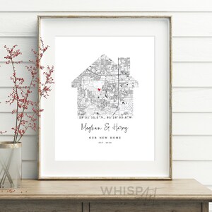 Our New Home Map, New Home Gift, Best Housewarming Gift for Couple, New ...