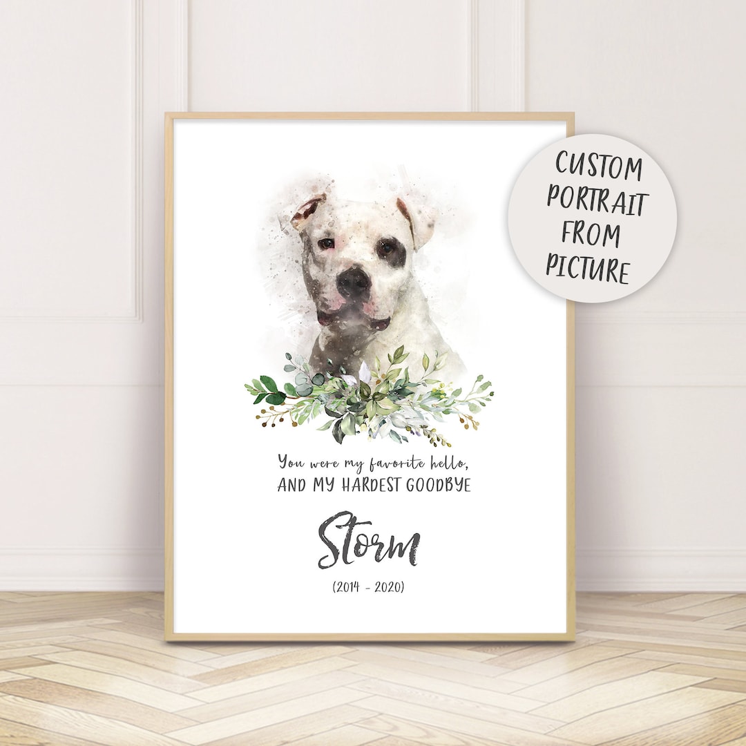 Pet Memorial Gift, Custom Dog Portrait, Dog Remembrance Painting ...