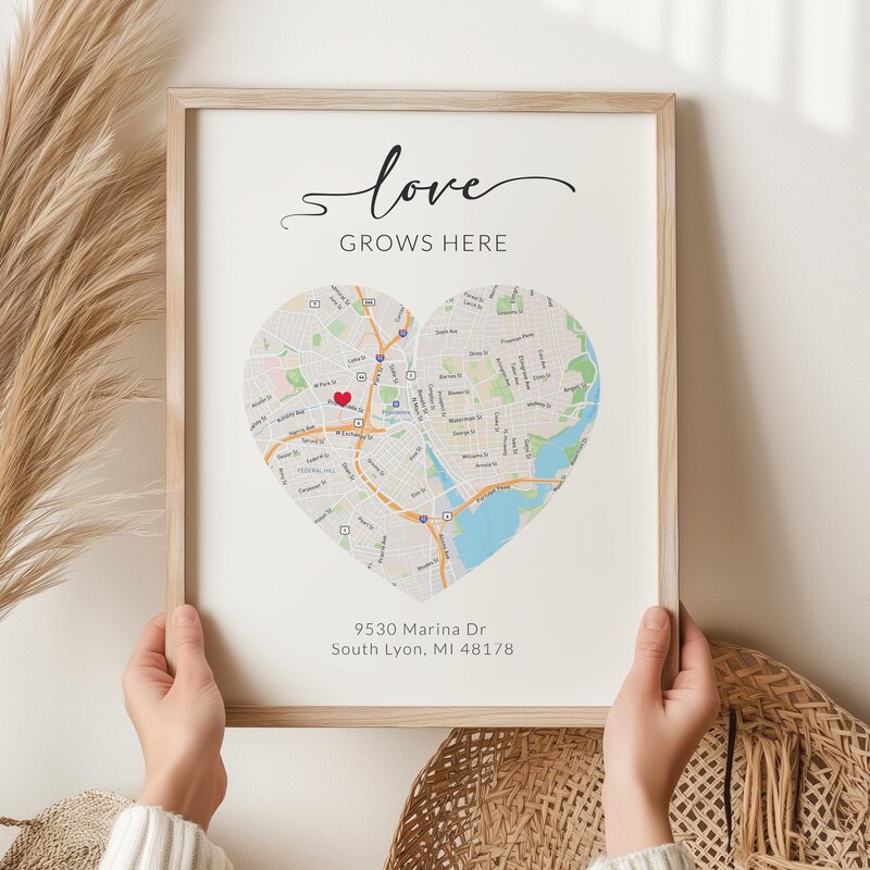 Heart Shaped Map - Etsy