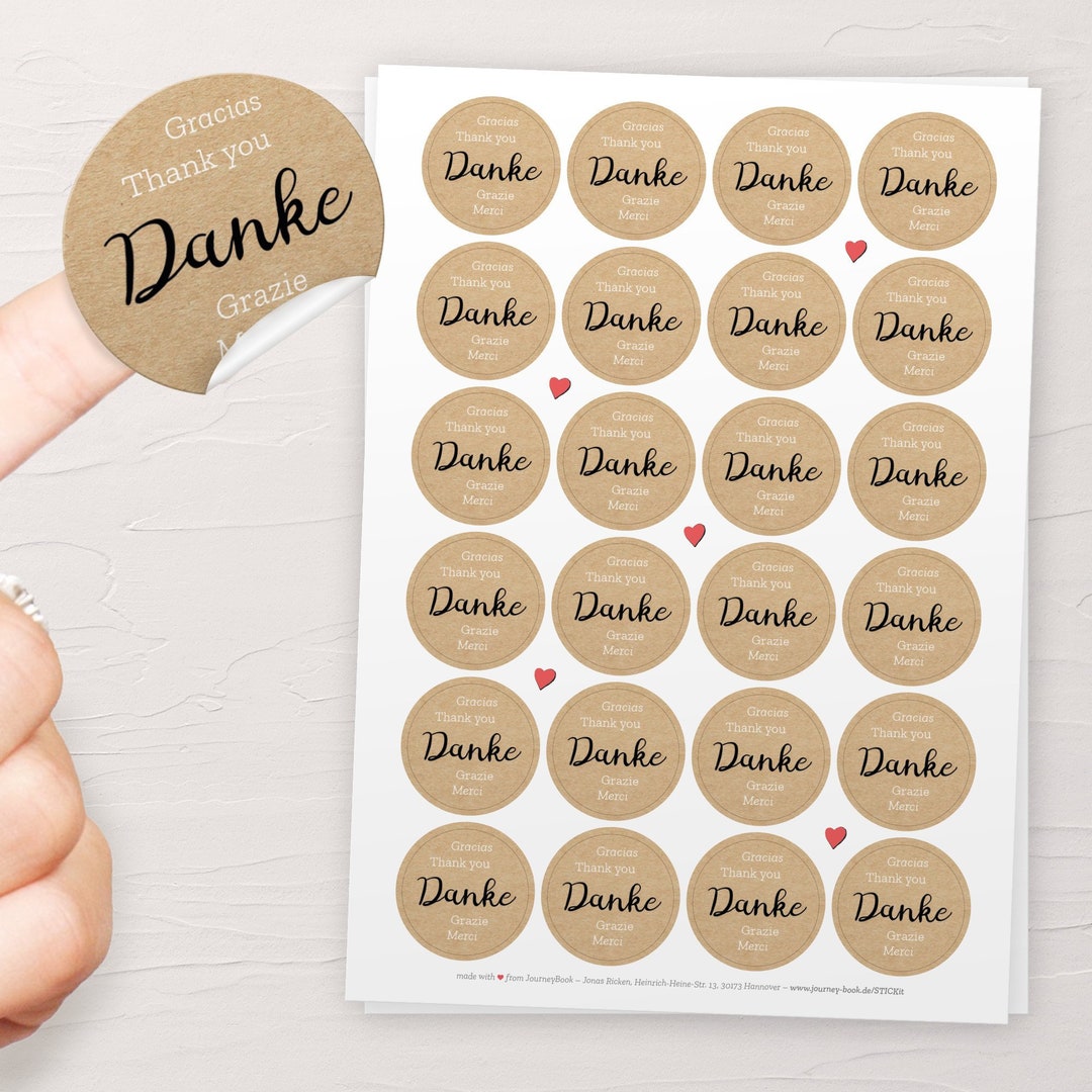 48x Danke Aufkleber - Vielseitig einsetzbare Dankeschön Sticker ...