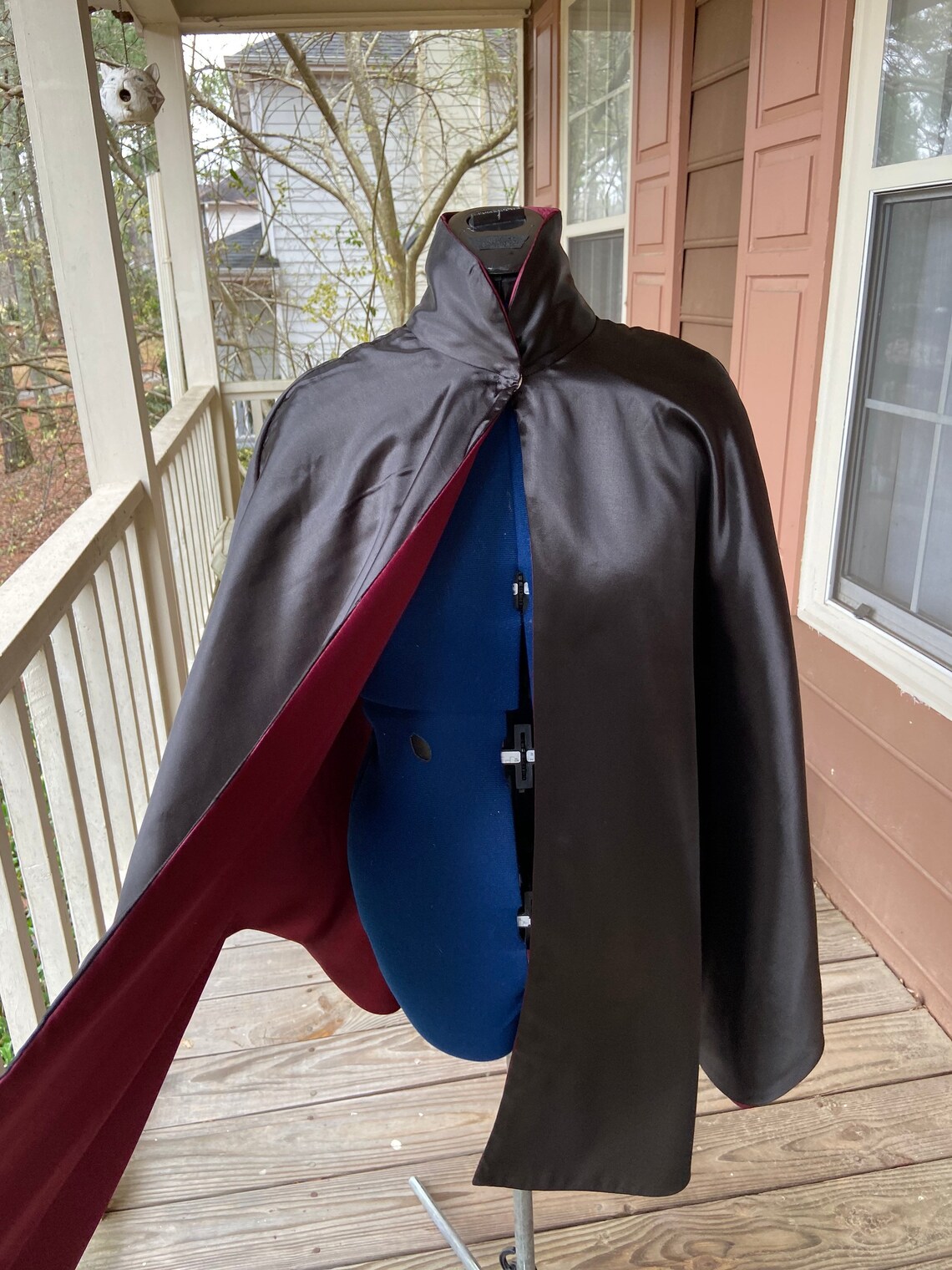 Reversible Satin Cosplay Cape or Cloak Black and Red | Etsy