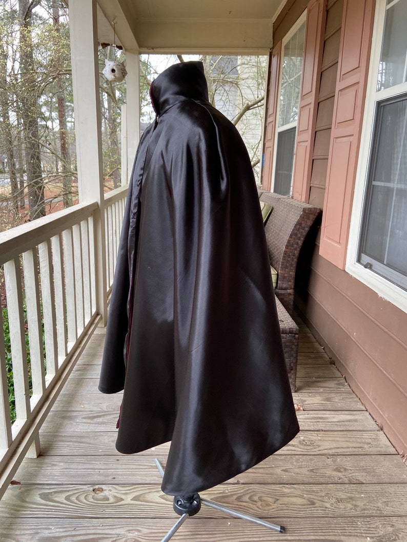 Reversible Satin Cosplay Cape or Cloak Black and Red - Etsy