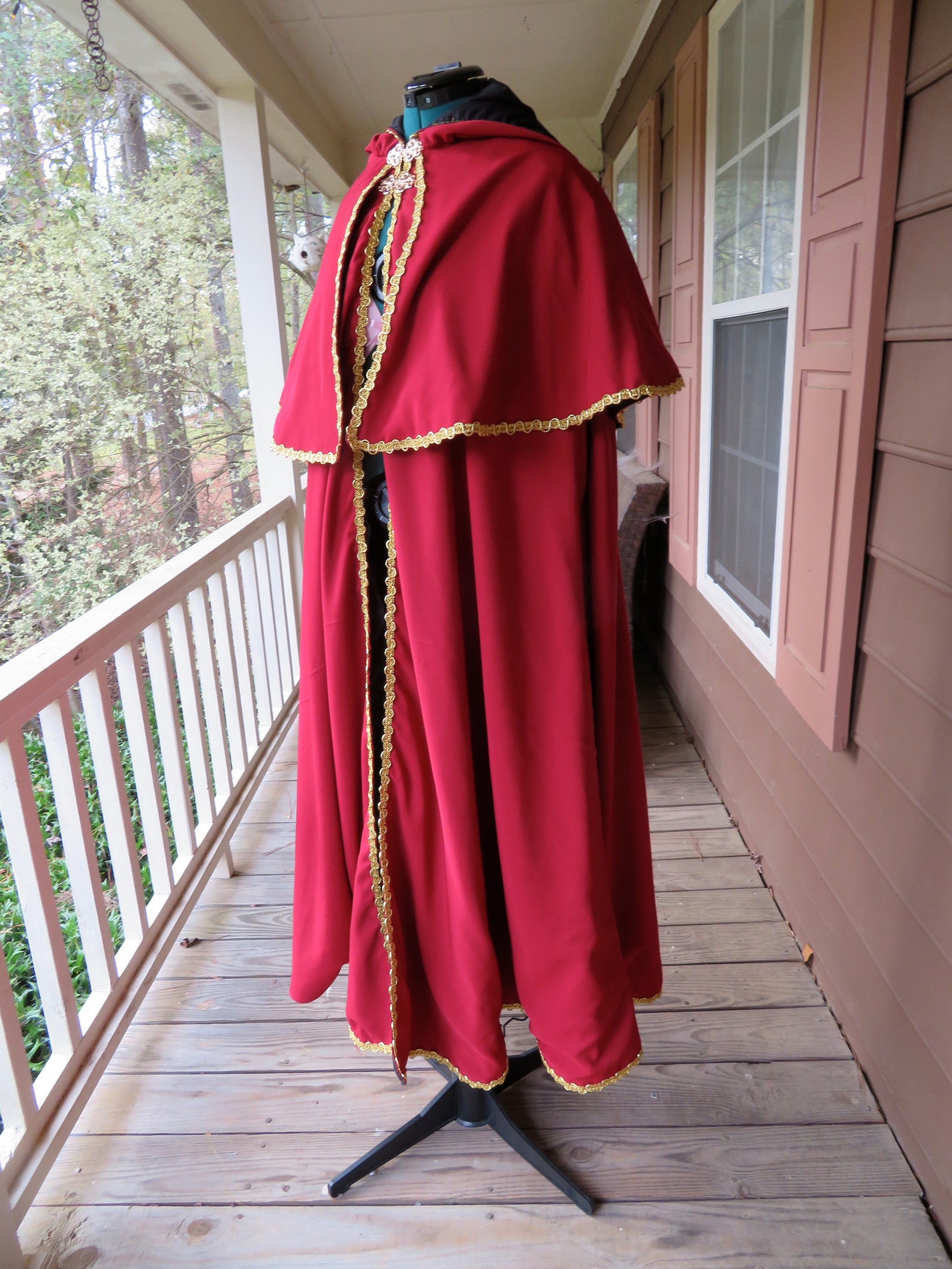Custom Made Red and Gold Adult Cape With Caplet Cosplay | Etsy
