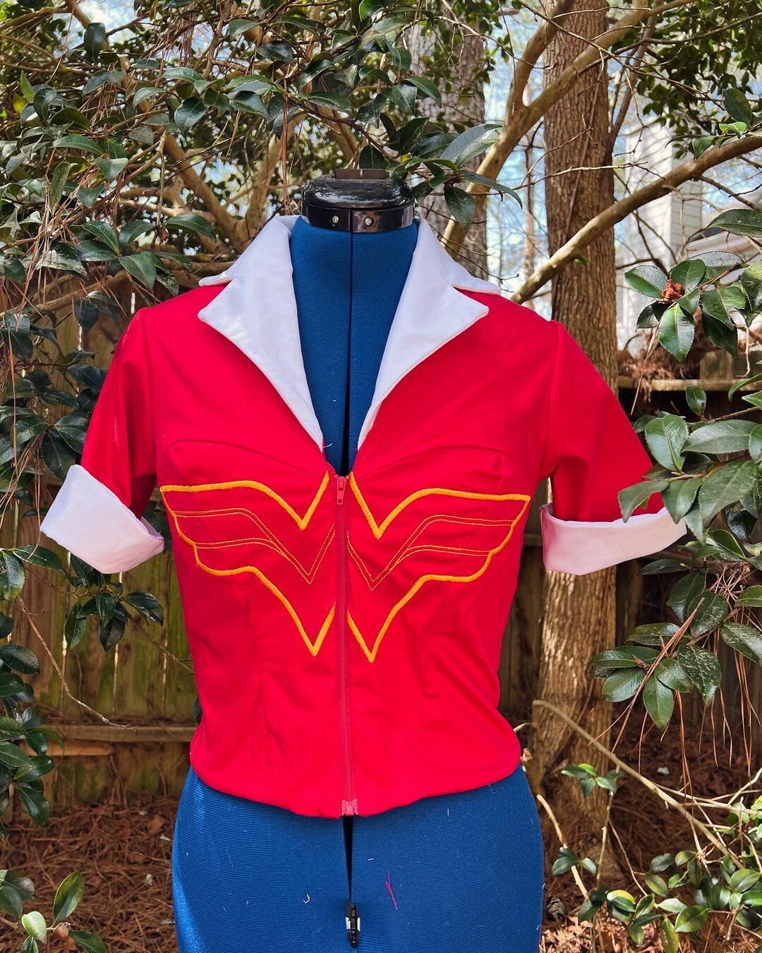 Custom Made Super Hero Bombshell Zipup Top With Embroidered Front ...