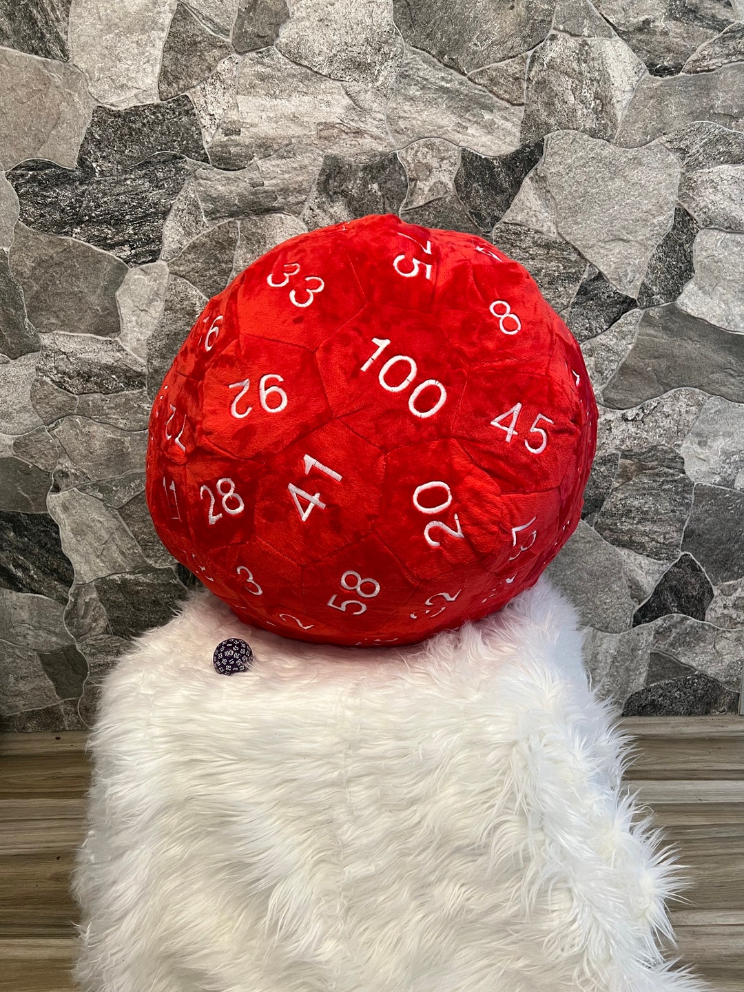 Handmade Embroidered Giant D100 100 Sided Dice Plush Pillow or Stuffed ...