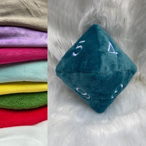 Handmade Embroidered D8 8 Sided Dice Plush Pillow or Stuffed Eight Side ...
