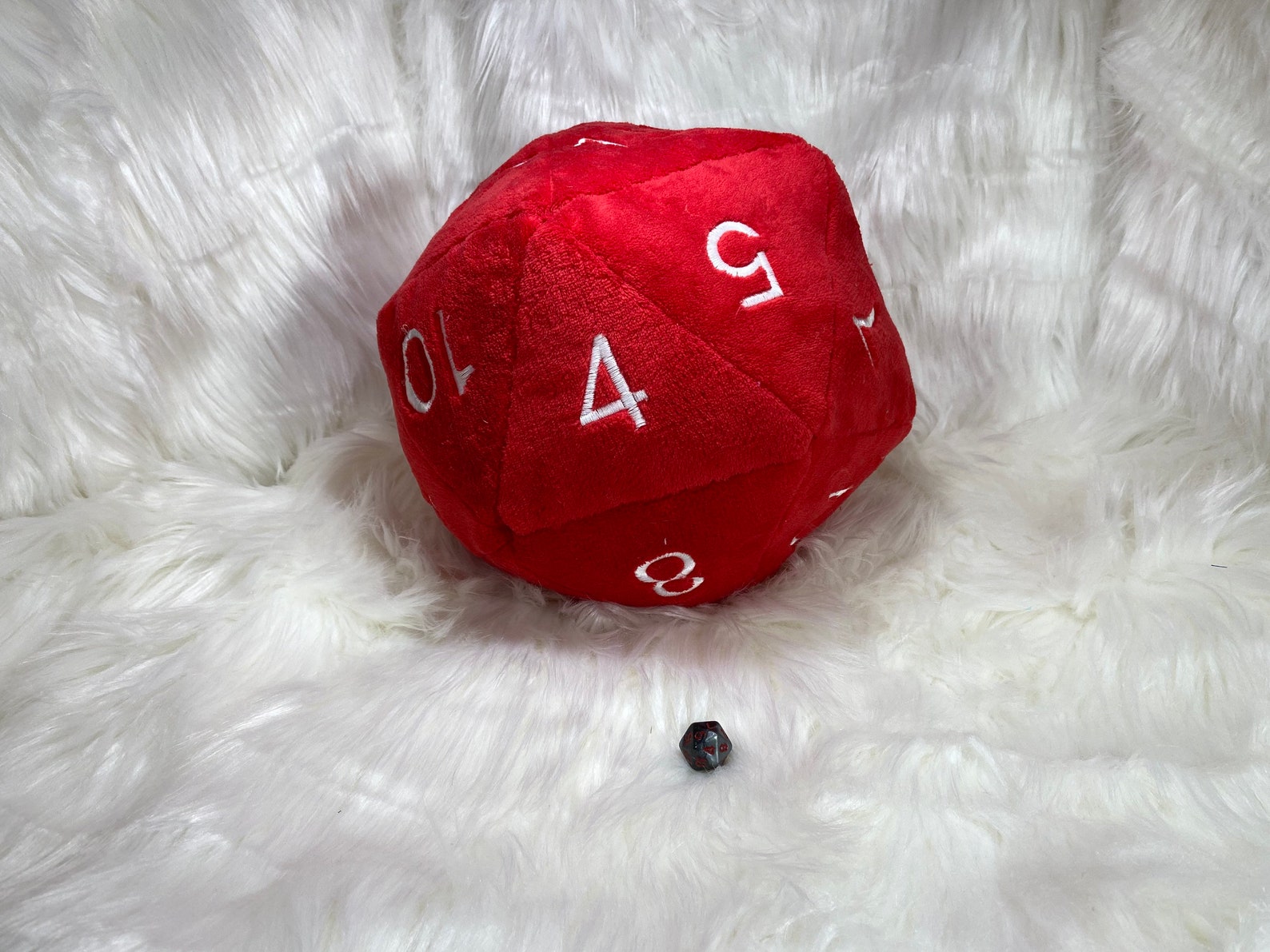 Handmade Embroidered D20 20 Sided Dice Plush Pillow or Stuffed Twenty ...