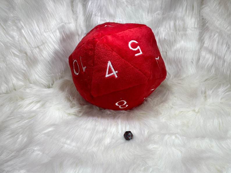 Handmade Embroidered D20 20 Sided Dice Plush Pillow or Stuffed Twenty ...