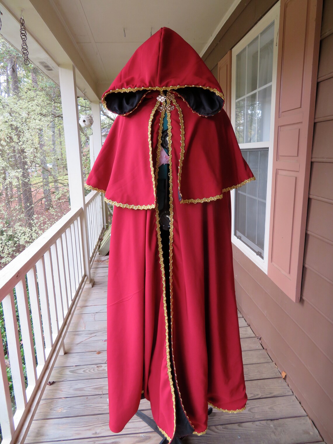Custom Made Red and Gold Adult Cape With Caplet Cosplay | Etsy