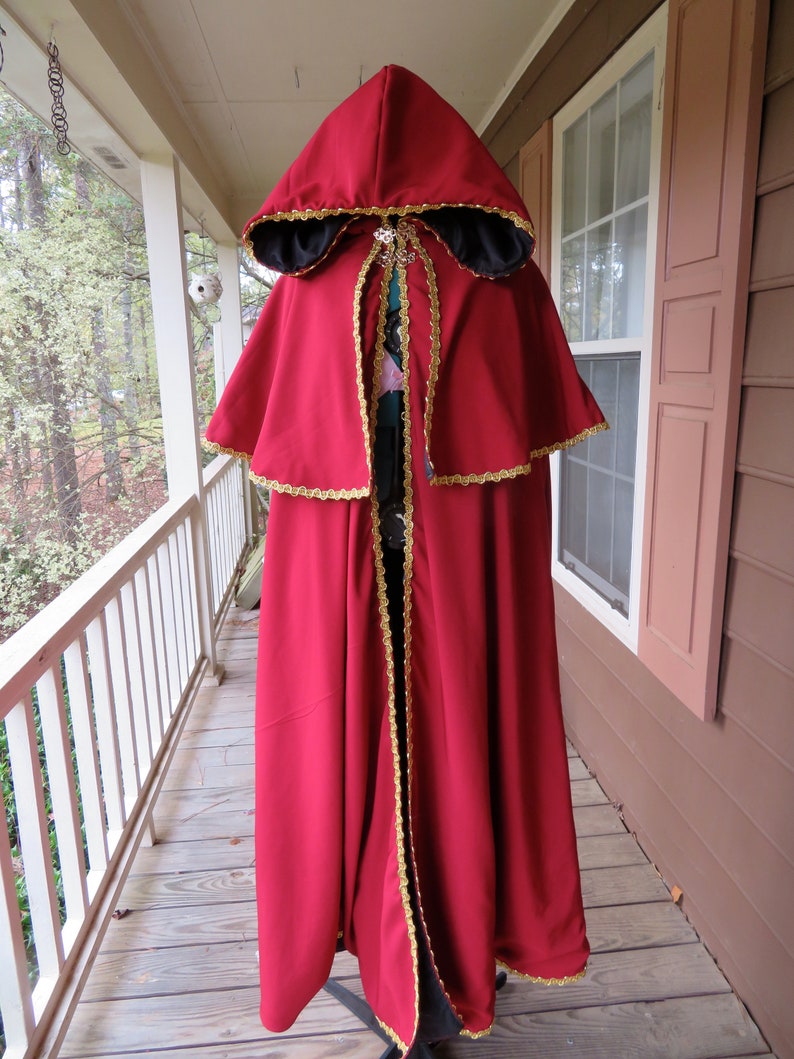 Custom Made Red and Gold Adult Cape With Caplet Cosplay - Etsy