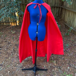 Basic Red Superhero Long Cape or Cloak With Ties for Costume or Cosplay ...